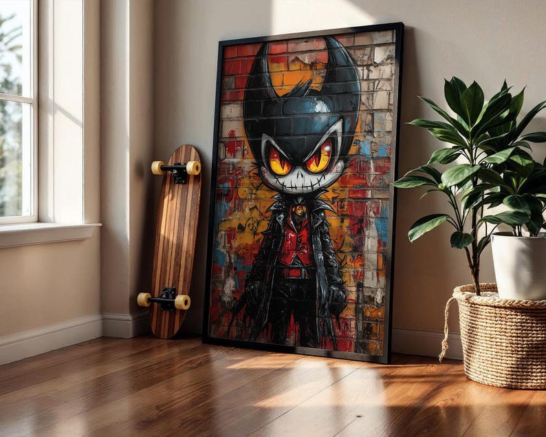 Halloween Gallery Wall Set, Graffiti Art Prints, Set of 3 Prints, Ghost ...