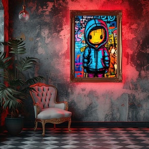 Hacker Girl Graffiti Wall Art, Digital Print, Colorful Coder Girl Wall ...