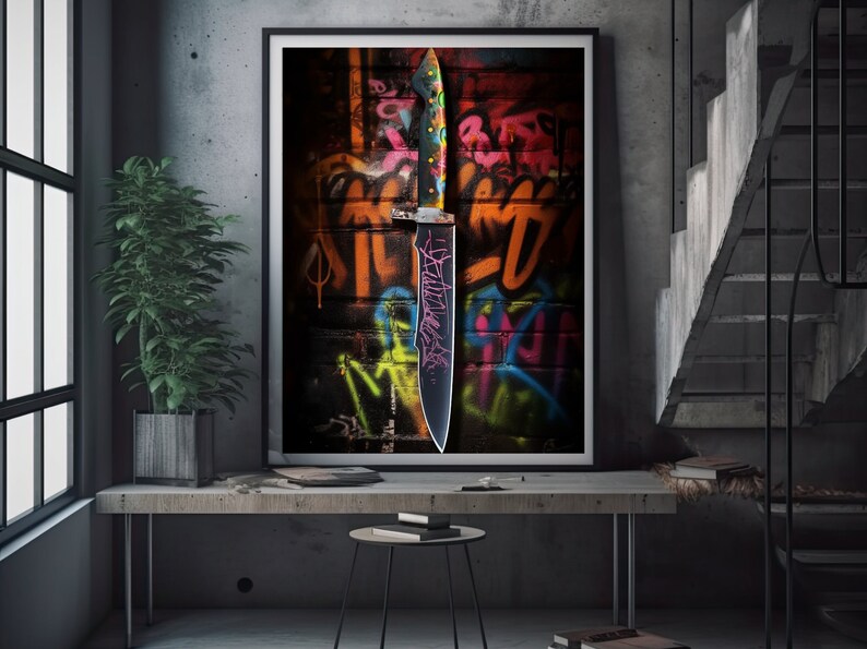 Knife Graffiti Wall Art Digital Download Print Abstract - Etsy