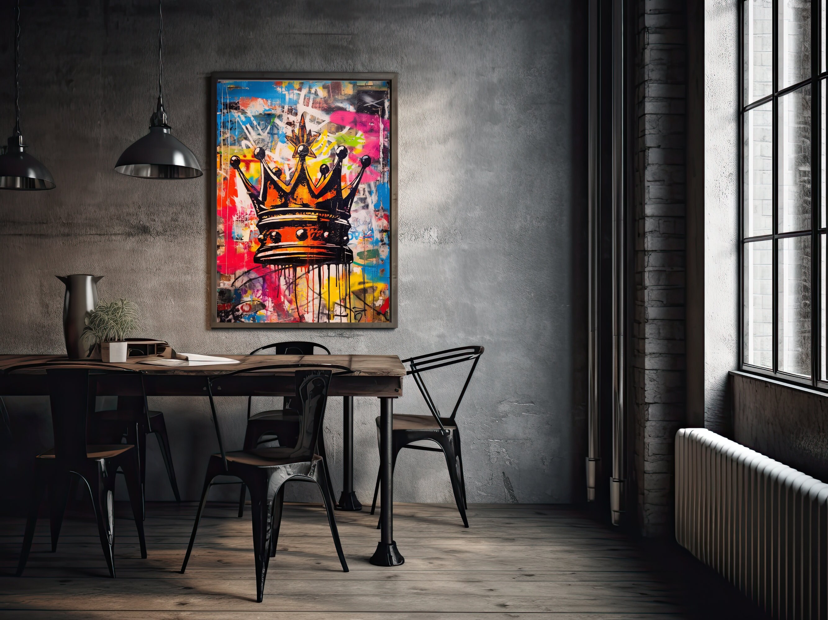 Crown Graffiti Wall Art Digital Download Abstract Royal - Etsy