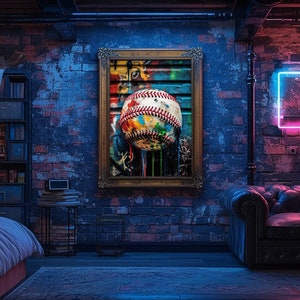 Baseball Graffiti Wall Art, Sports Graffiti Print, Modern, Urban ...