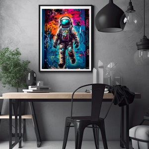 Astronaut Graffiti Wall Art, Digital Download, Modern Street Art Poster ...