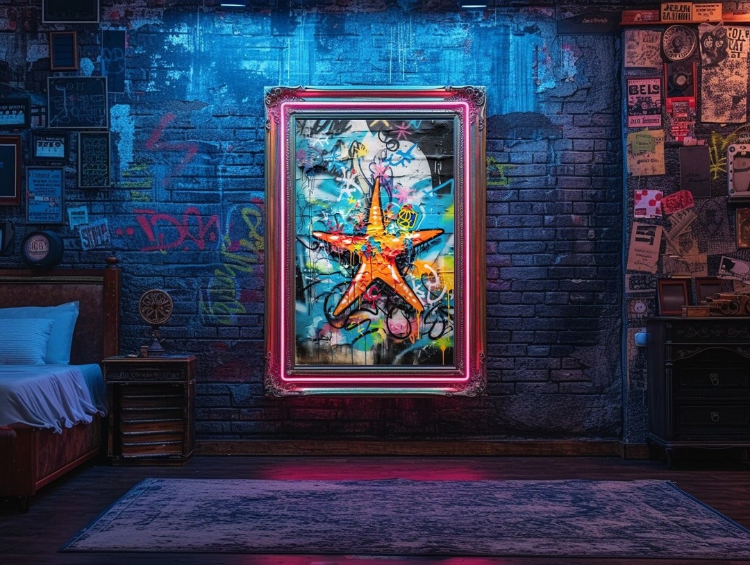 Starfish Graffiti Wall Art, Graffiti Digital Print, Starfish Poster ...