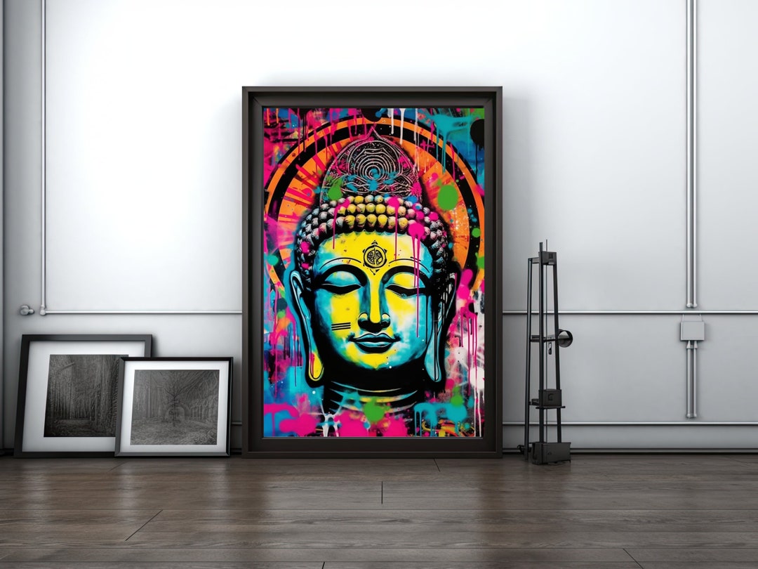 Buddha Graffiti Wall Art Digital Download Abstract Colorful - Etsy