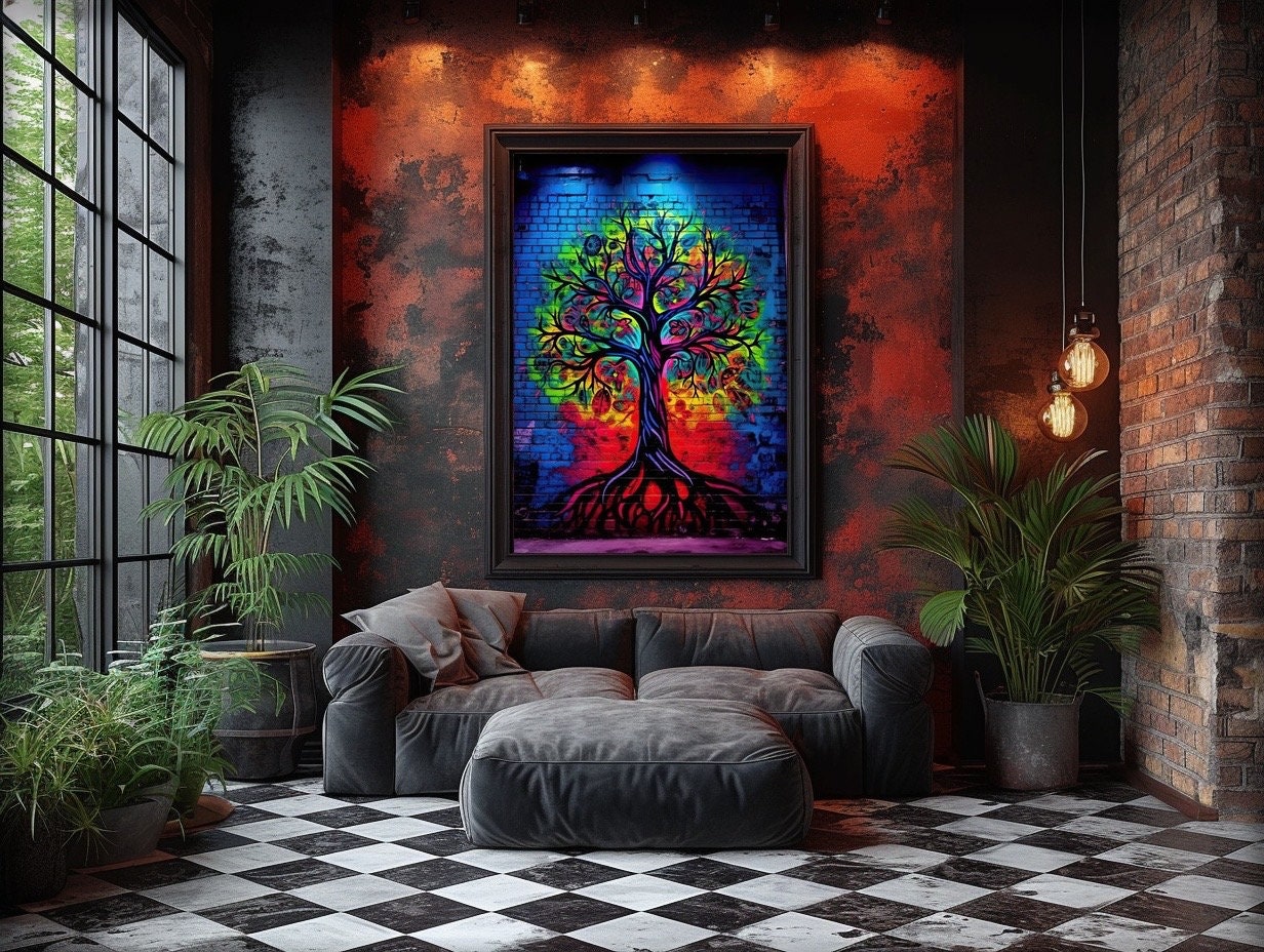 Tree of Life Graffiti Wall Art, Digital Download, Spiritual Poster ...