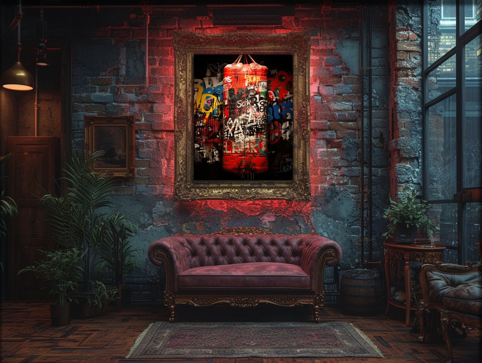 Urban Boxing Bag Graffiti Masterpiece, Printable Street Art, Bold ...