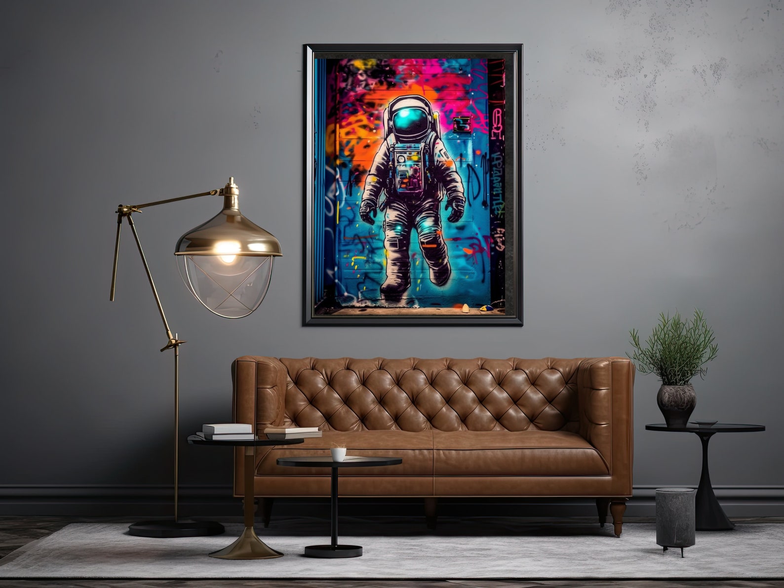 Astronaut Graffiti Wall Art, Digital Download, Modern Street Art Poster ...