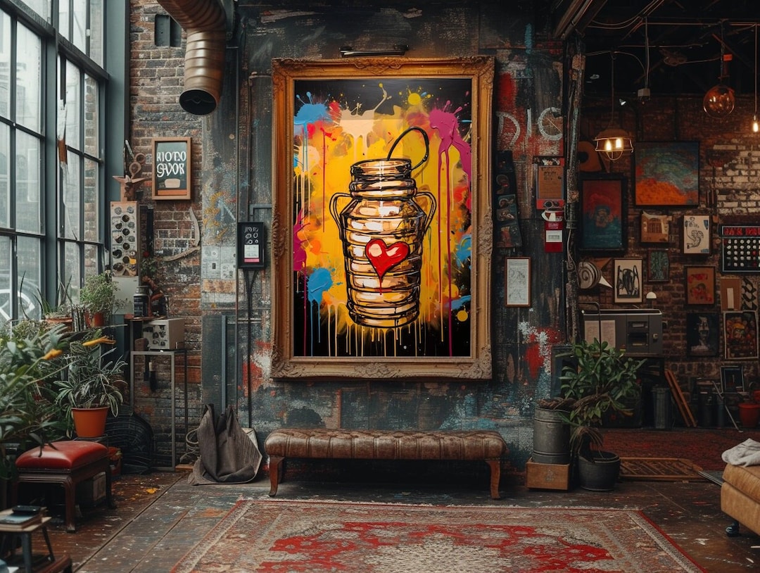 Honey Jar Graffiti Wall Art, Printable Digital, Honey Bee Wall Decor ...