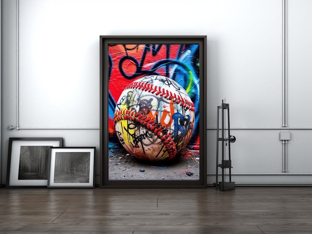 Baseball Graffiti Wall Art, Digital Print, Colorful Sports Wall Decor ...