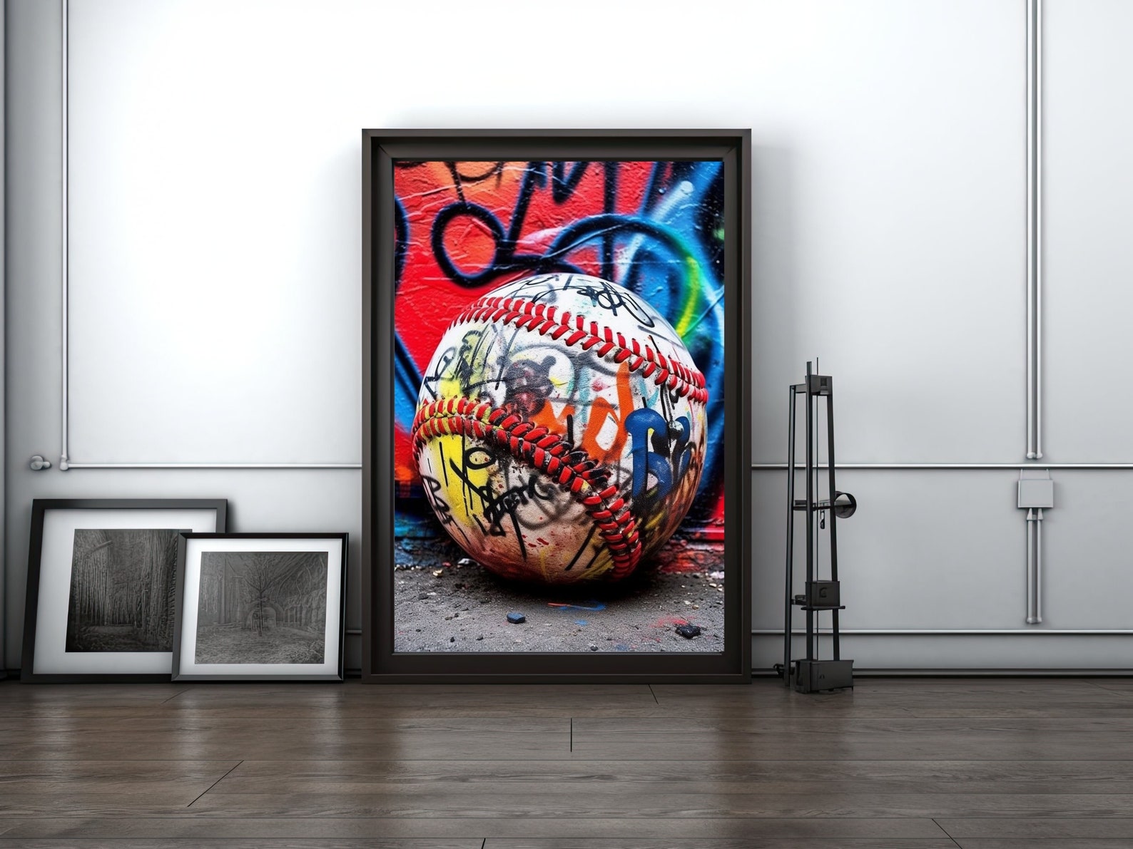 Baseball Graffiti Wall Art, Digital Print, Colorful Sports Wall Decor ...