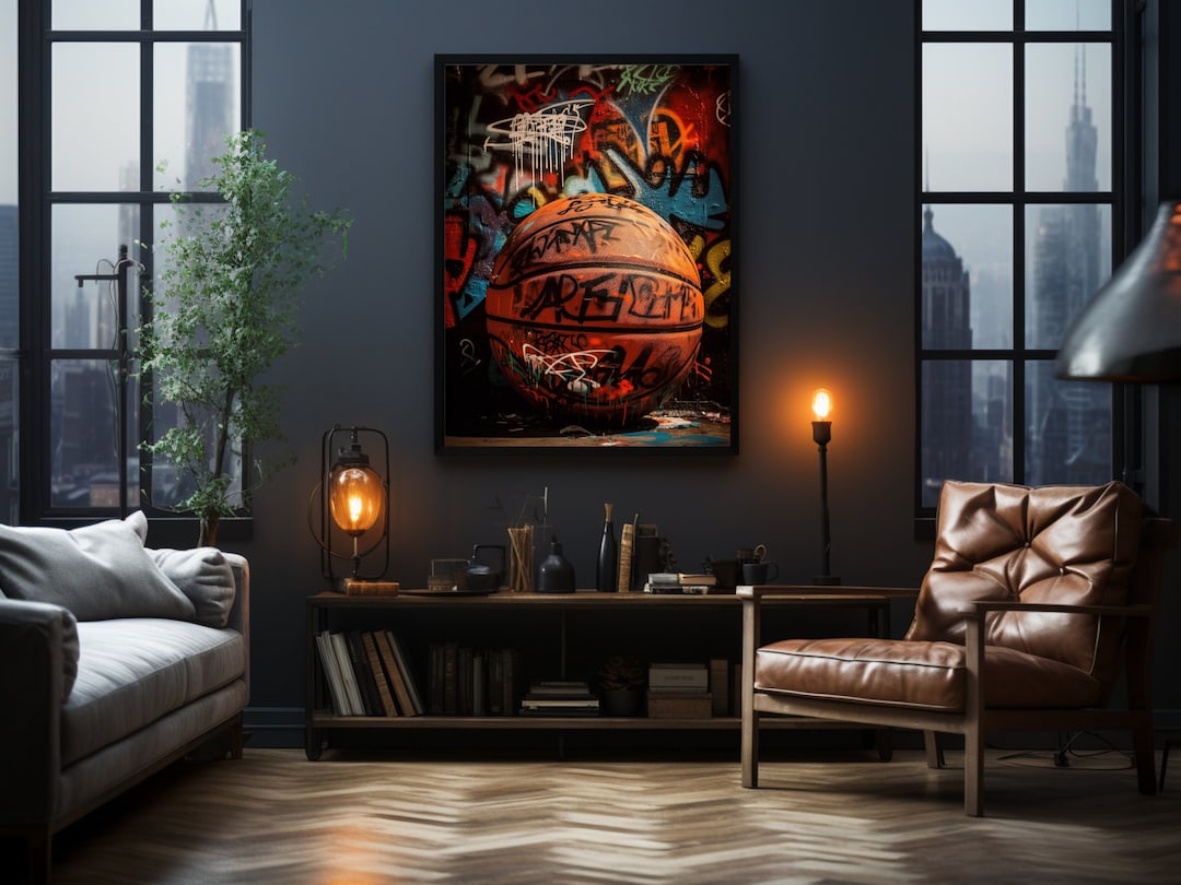 Basketball Graffiti Wall Art, Digital Download, Basketball Art Print ...