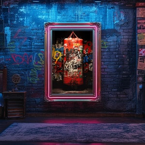 Urban Boxing Bag Graffiti Masterpiece, Printable Street Art, Bold ...