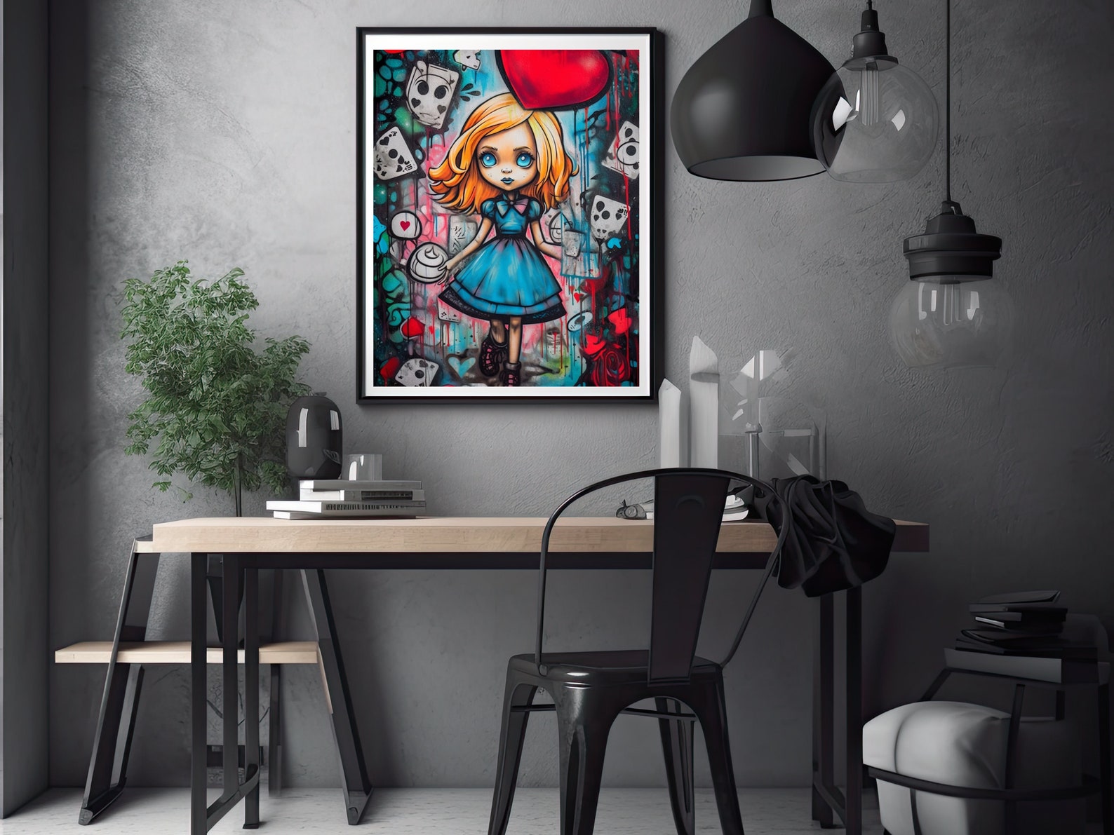 Alice in Wonderland Graffiti Wall Art Printable Digital - Etsy