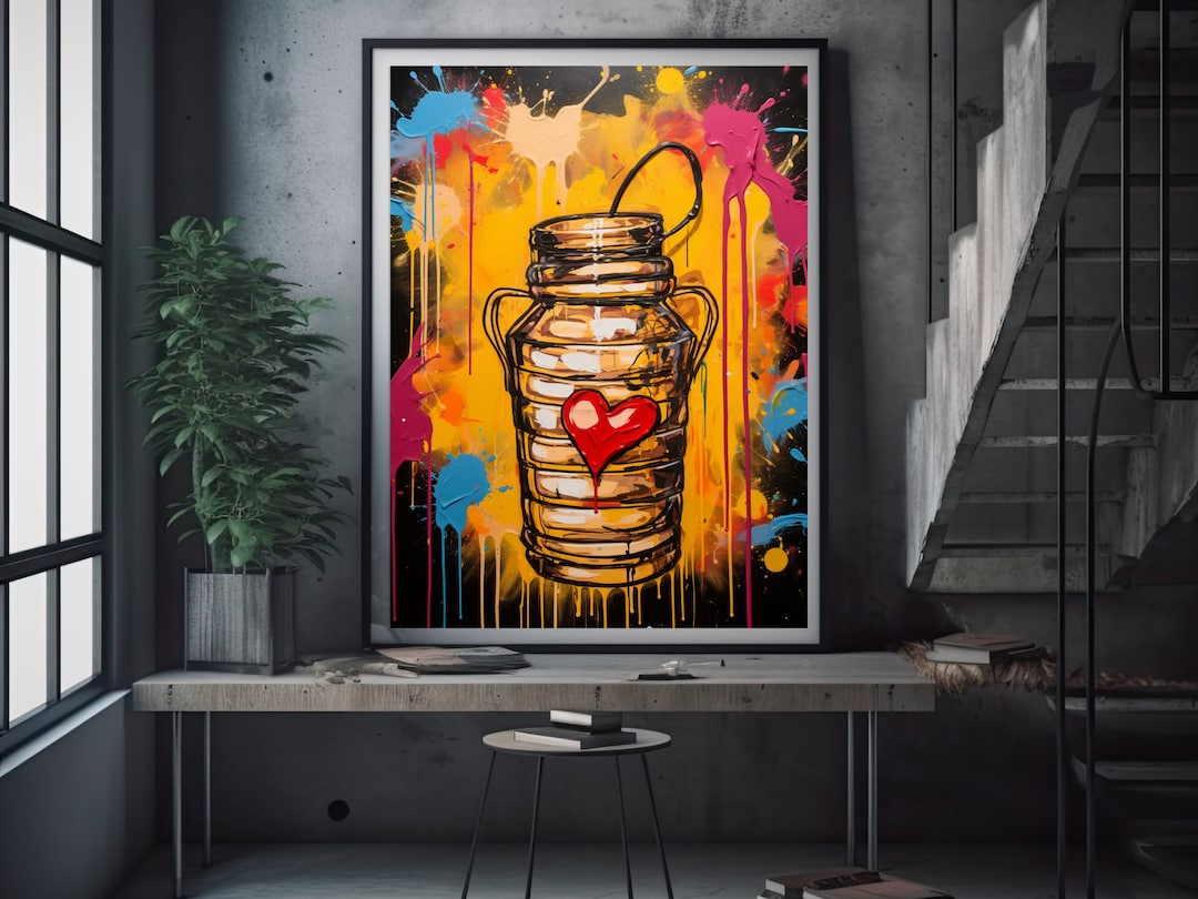 Honey Jar Graffiti Wall Art Printable Digital Honey Bee Wall - Etsy
