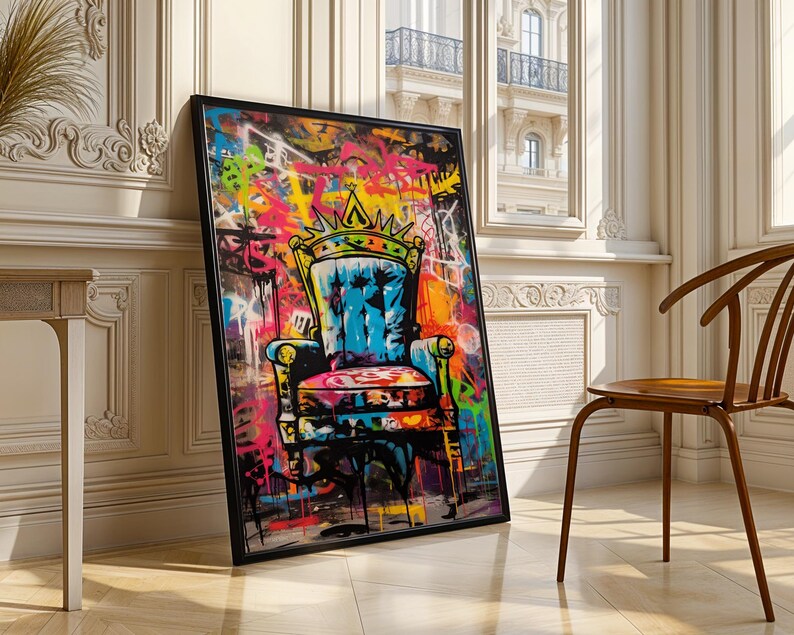 King Throne Graffiti Wall Art, Digital Print, Throne Chair Poster ...