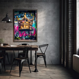 Crown Graffiti Wall Art Street Graffiti Digital Art Royal - Etsy