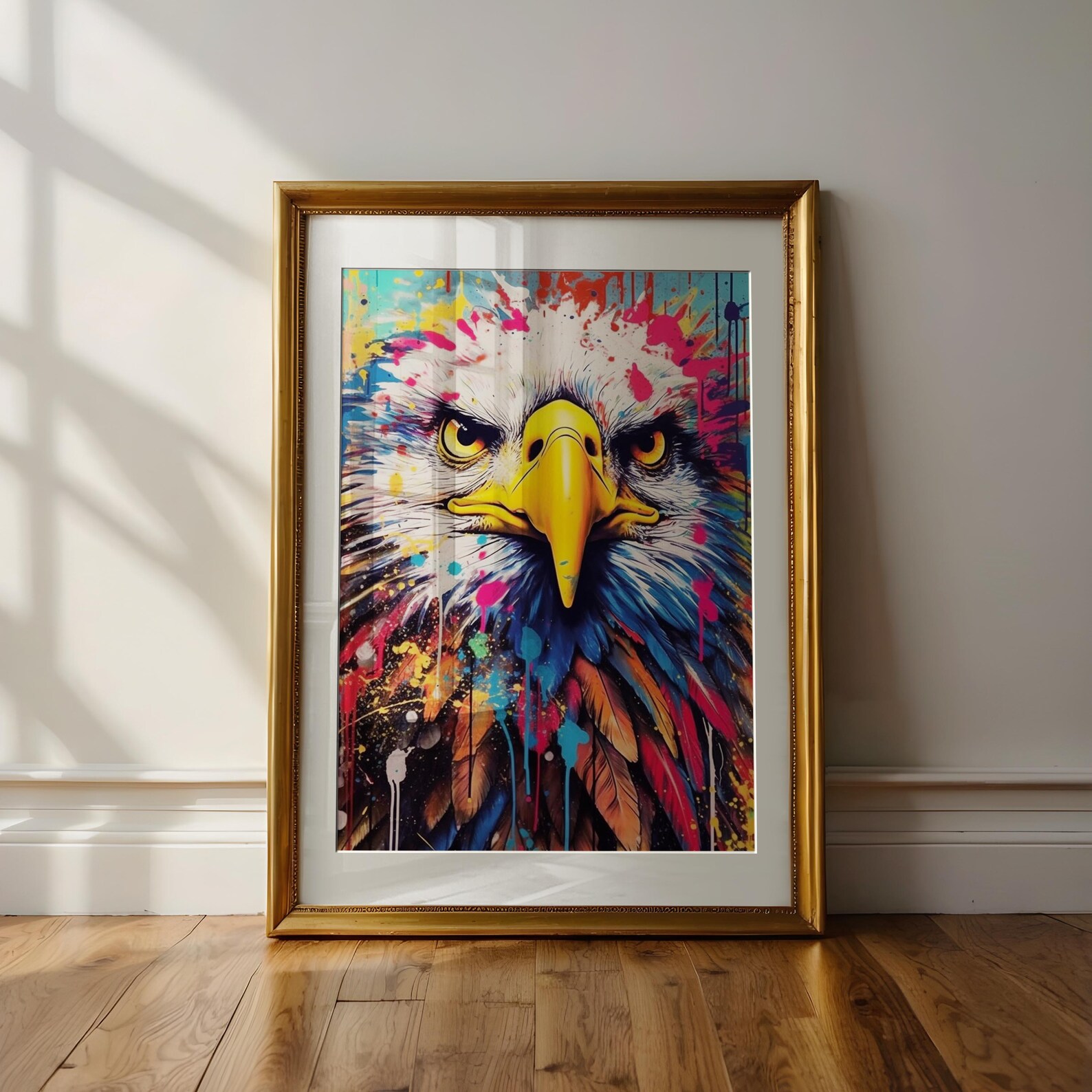 American Bald Eagle Graffiti Wall Art, Fierce Bald Eagle Graffiti Print ...