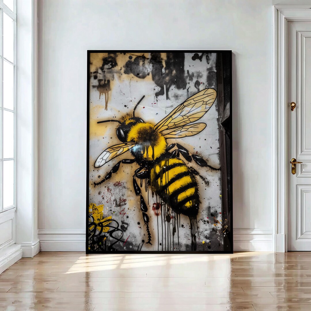 Bumblebee Urban Graffiti, Digital Honey Bee Art, Bold Street Pop Wall ...