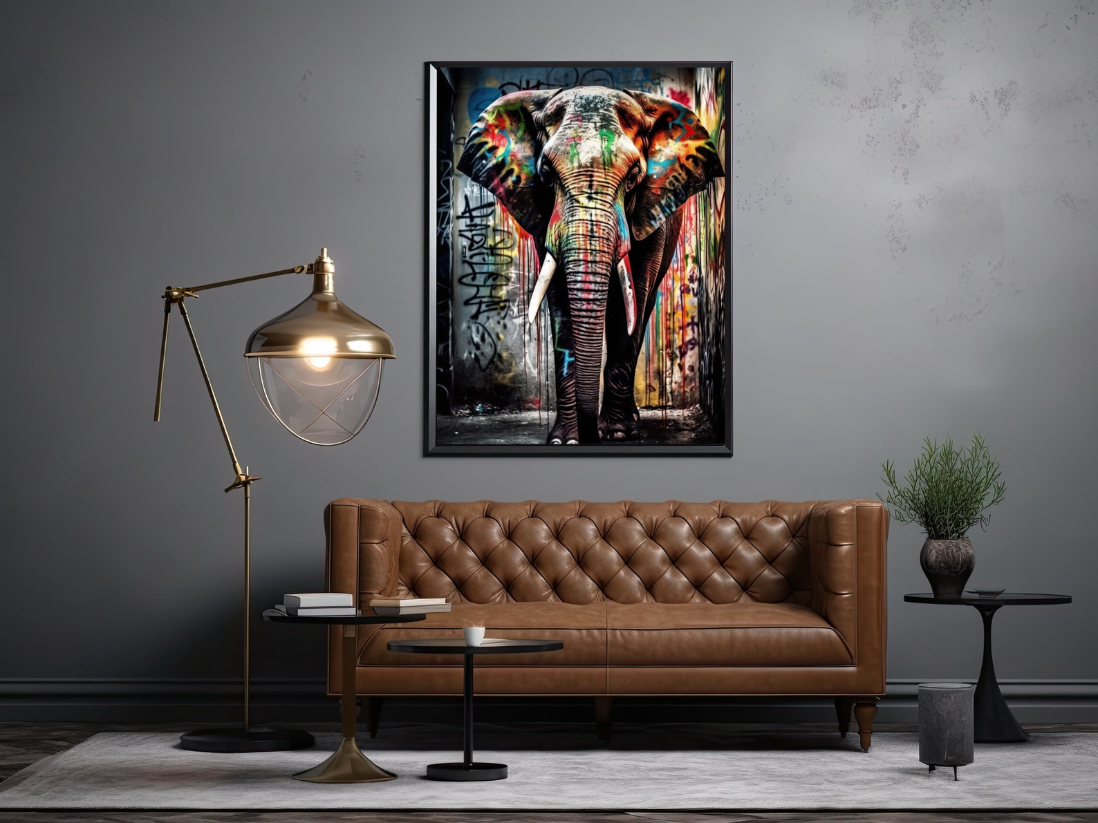 Elephant Graffiti Wall Art Printable Digital Colorful - Etsy