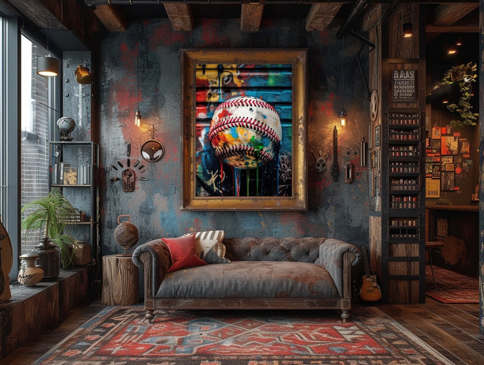 Baseball Graffiti Wall Art, Sports Graffiti Print, Modern, Urban ...