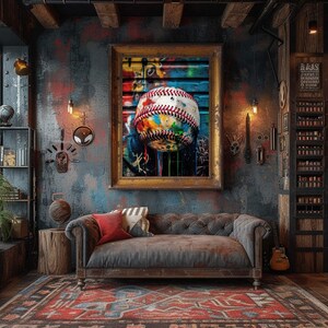 Baseball Graffiti Wall Art, Sports Graffiti Print, Modern, Urban ...