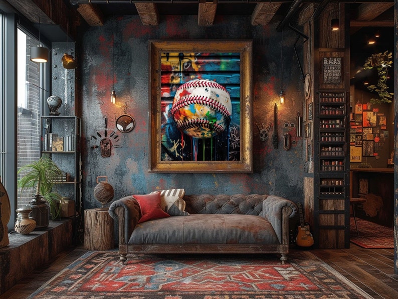 Baseball Graffiti Wall Art, Sports Graffiti Print, Modern, Urban ...