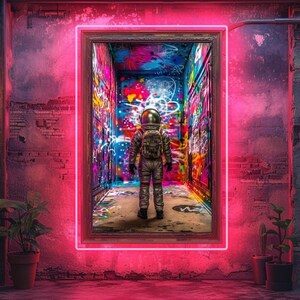 Astronaut Graffiti Wall Art, Digital Download Print, Astronaut Poster ...