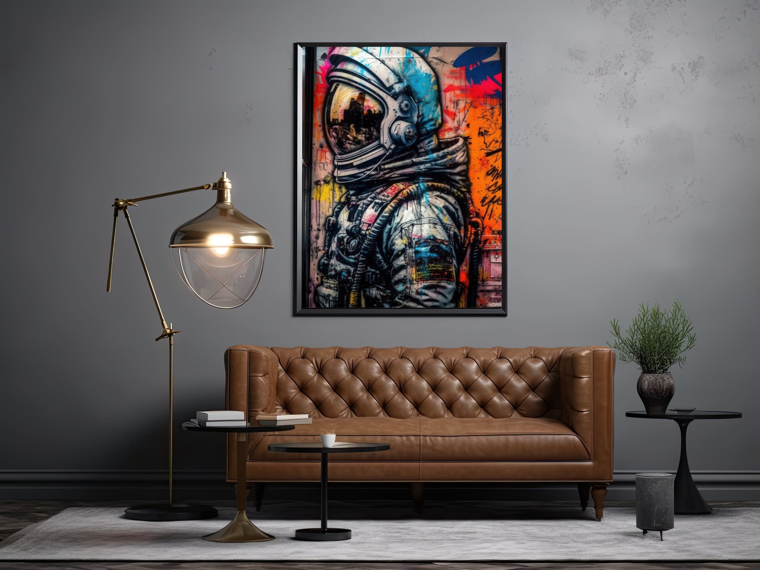 Astronaut Graffiti Wall Art Space Art Graffiti Print Modern - Etsy