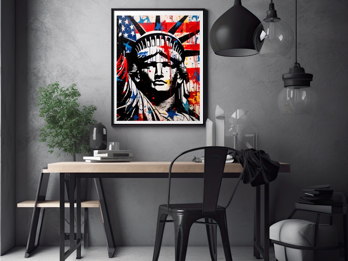 Statue of Liberty Graffiti Wall Art New York City Digital Art - Etsy