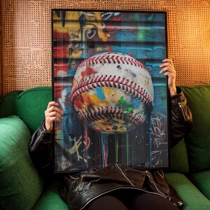 Baseball Graffiti Wall Art, Sports Graffiti Print, Modern, Urban ...