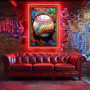 Baseball Graffiti Wall Art, Digital Graffiti Print, Baseball Art Print ...