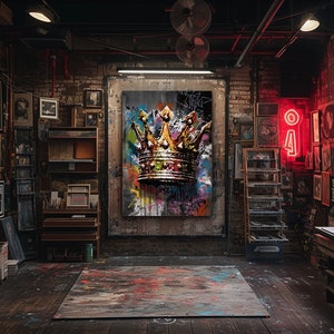 Crown Graffiti Wall Art, Printable Graffiti Art, King Crown Digital Art ...