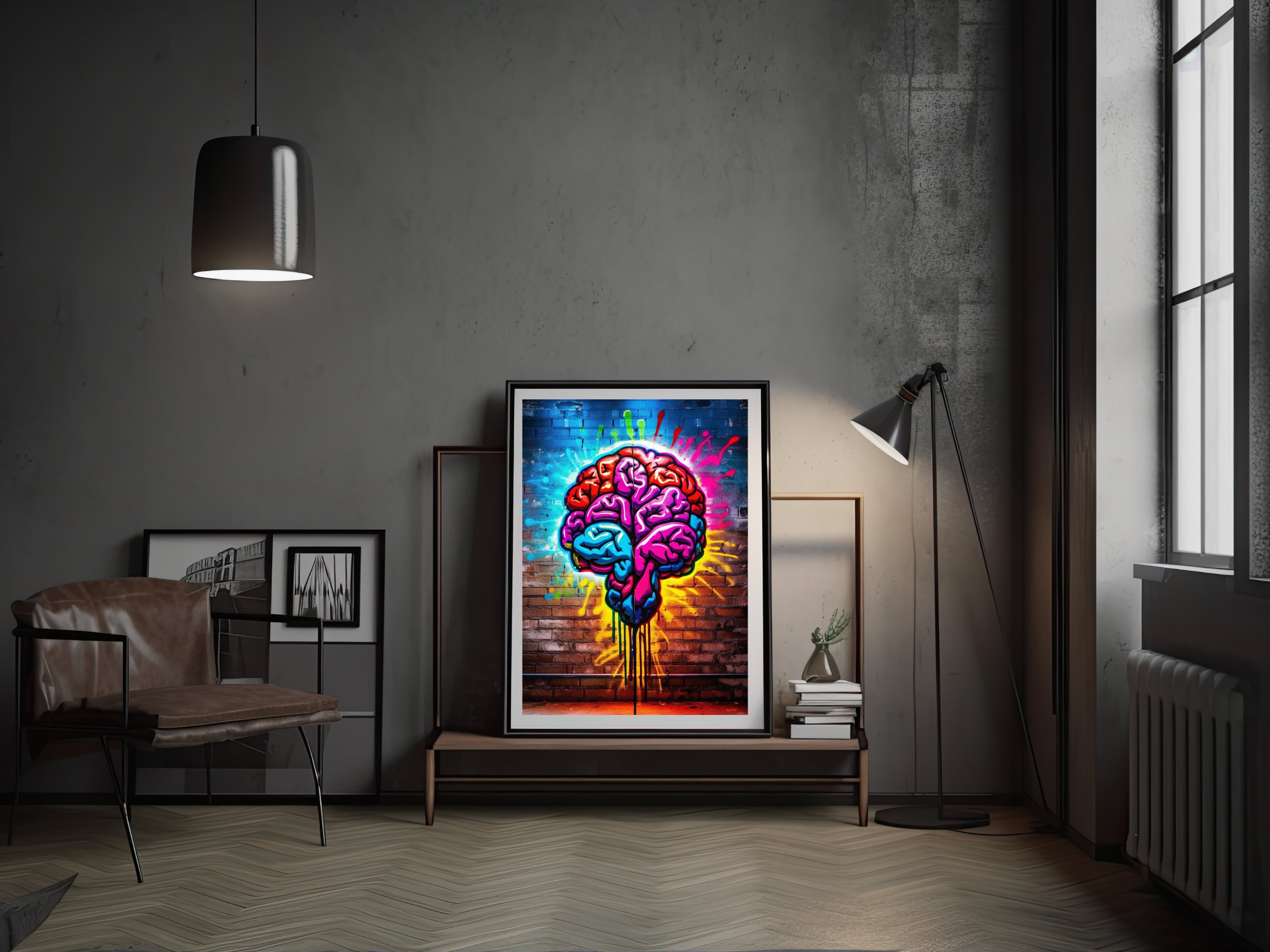 Human Brain Graffiti Wall Art Printable Digital (Instant Download) - Etsy