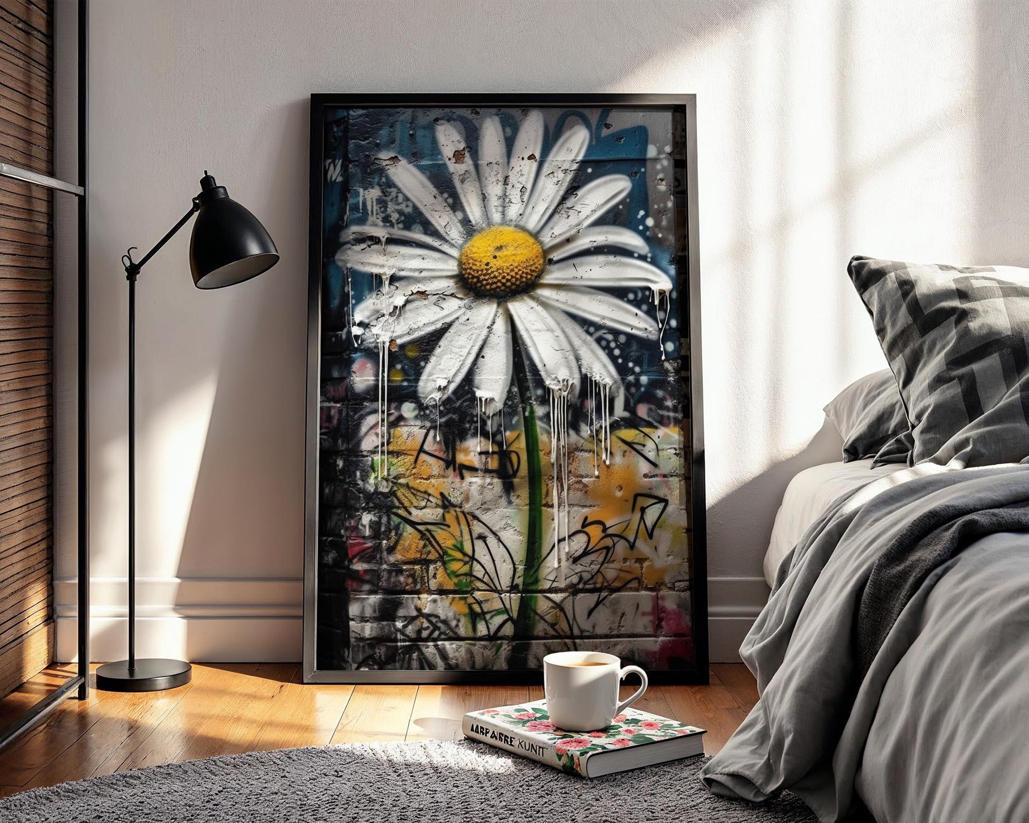 Daisy Flower Graffiti Wall Art, Street Graffiti, Digital Art, Daisy ...