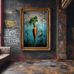 Carrot Graffiti Wall Art, Printable Digital, Colorful Vegetable Wall ...