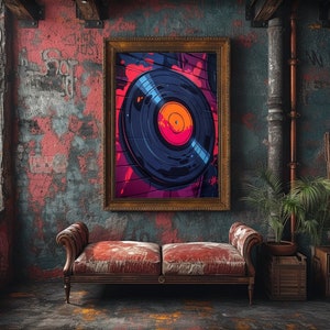 Music Graffiti Gallery Wall Set, Set of 3, Headphones, Vinyl Player ...