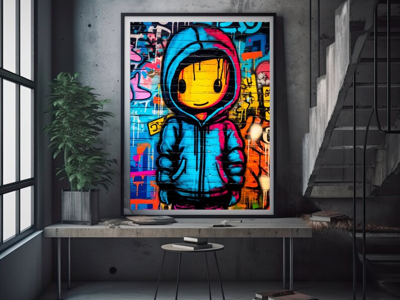 Hacker Girl Graffiti Wall Art Digital Print Colorful Coder - Etsy
