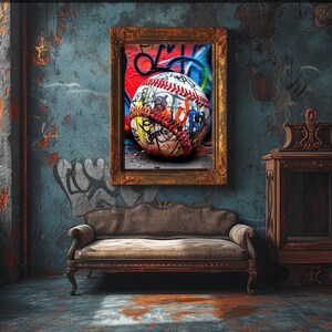 Baseball Graffiti Wall Art, Digital Print, Colorful Sports Wall Decor ...