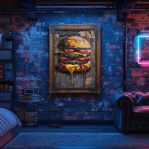 Set of 3 Graffiti Food Art Prints, Hamburger, French Fries, Milkshake ...