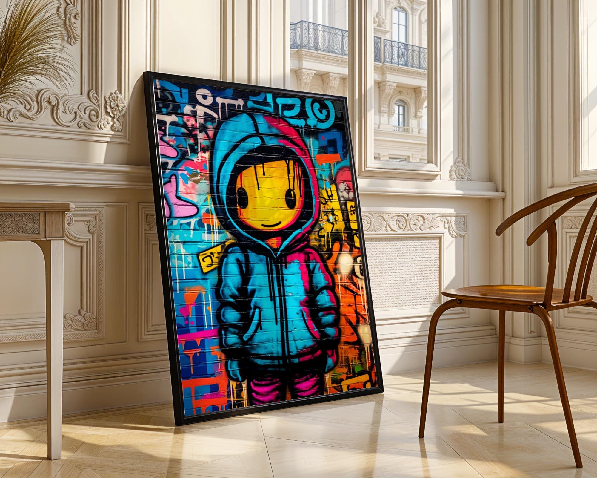Hacker Girl Graffiti Wall Art, Digital Print, Colorful Coder Girl Wall ...