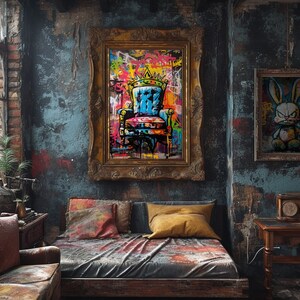 King Throne Graffiti Wall Art, Digital Print, Throne Chair Poster ...