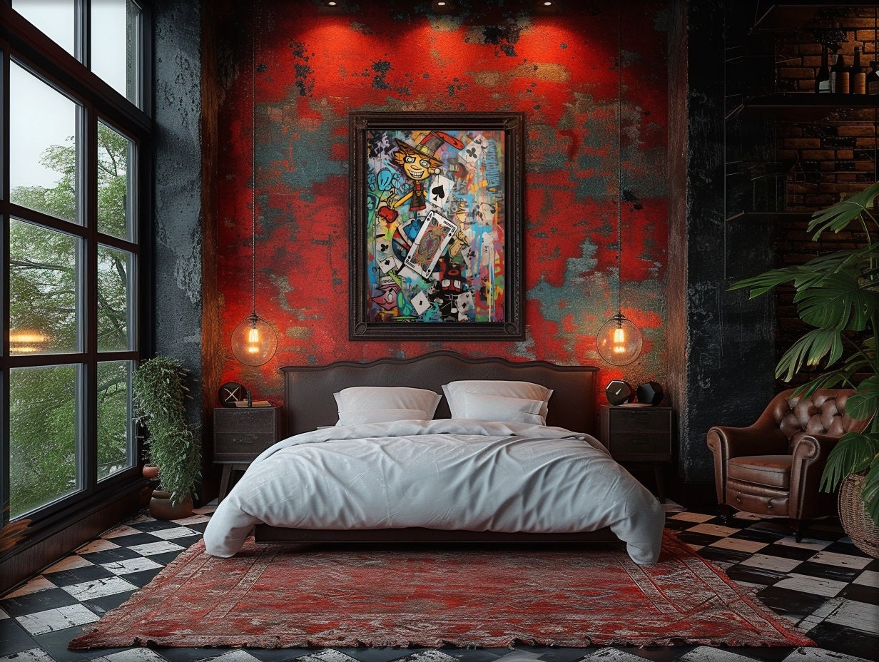 Casino Poker Graffiti Wall Art, Digital Download, Playing Cards Wall ...