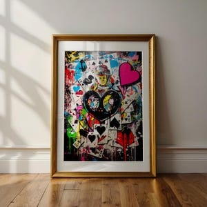 Playing Cards Graffiti Wall Art, Digital Download Print, Colorful ...