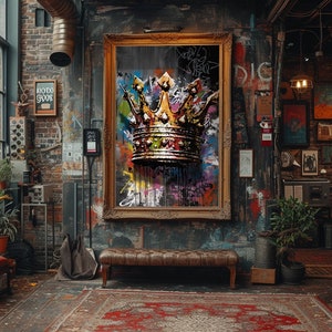 Crown Graffiti Wall Art, Printable Graffiti Art, King Crown Digital Art ...