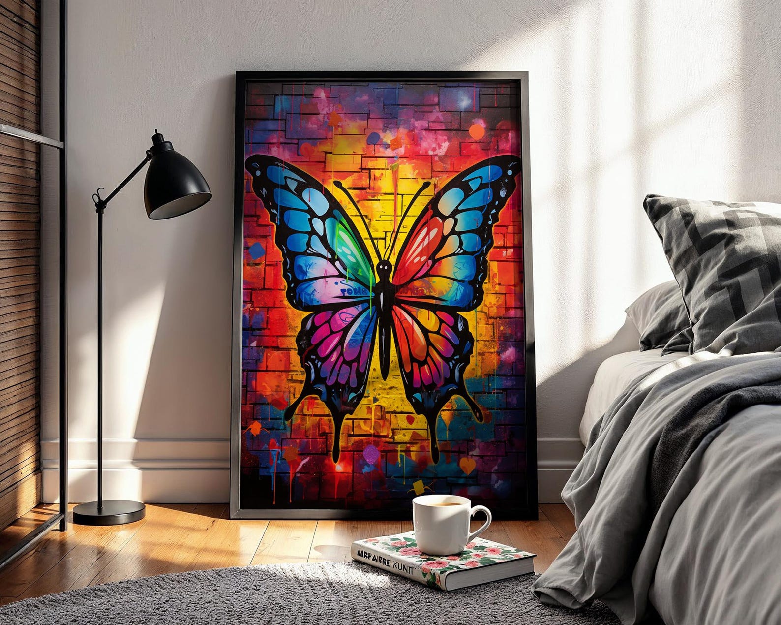 Butterfly Graffiti Wall Art, Digital Butterfly Art Print, Insect Poster ...