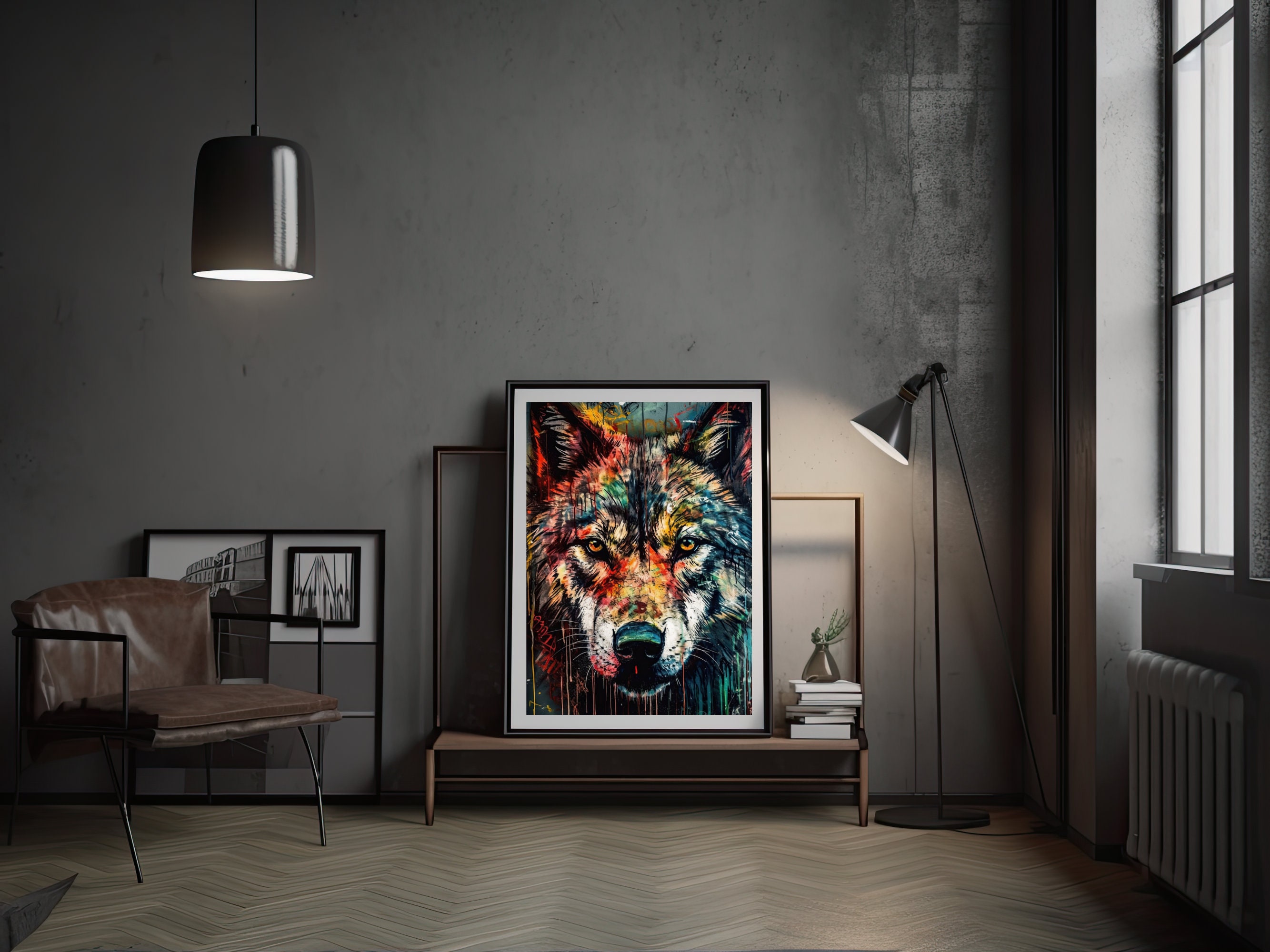 Wolf Graffiti Wall Art Digital Download Print Modern Street - Etsy