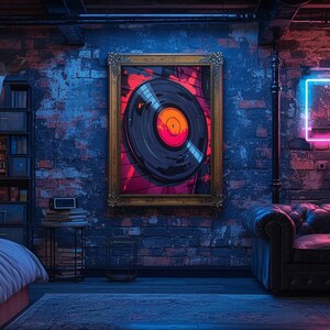 Music Graffiti Gallery Wall Set, Set of 3, Headphones, Vinyl Player ...