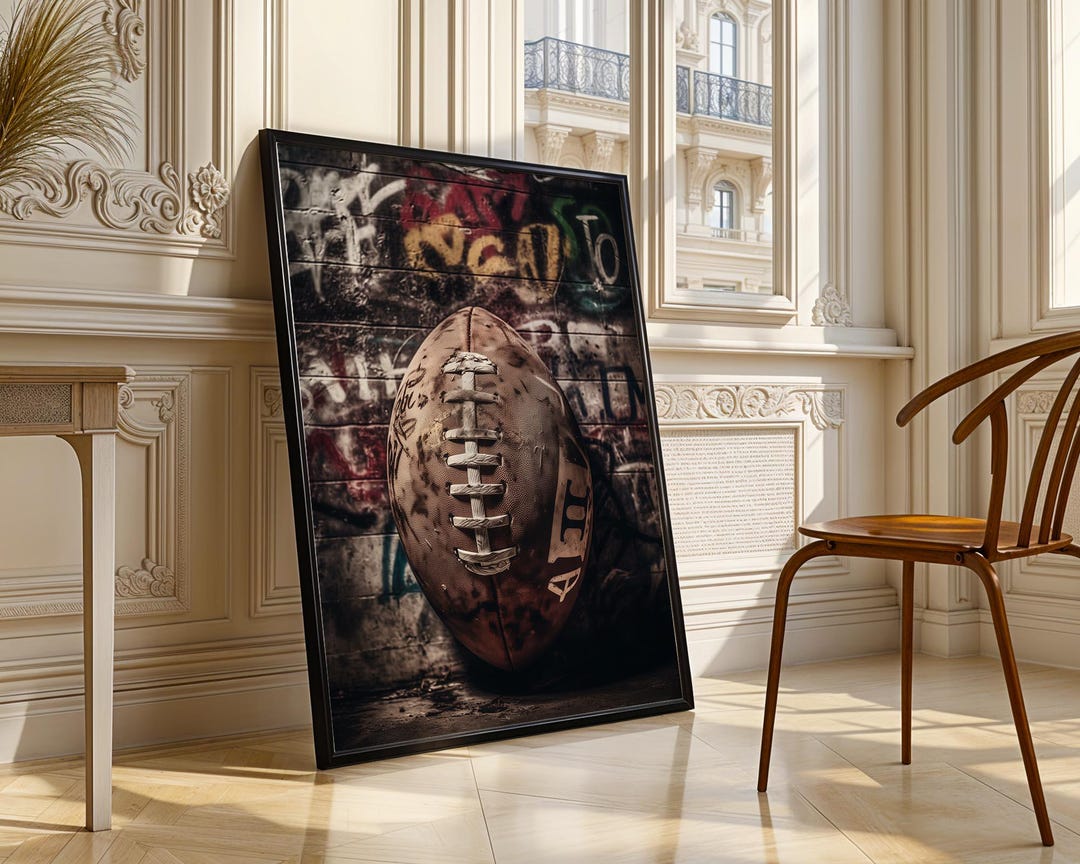 American Football Graffiti Decor - Urban Chic Modern Print, Vibrant and ...