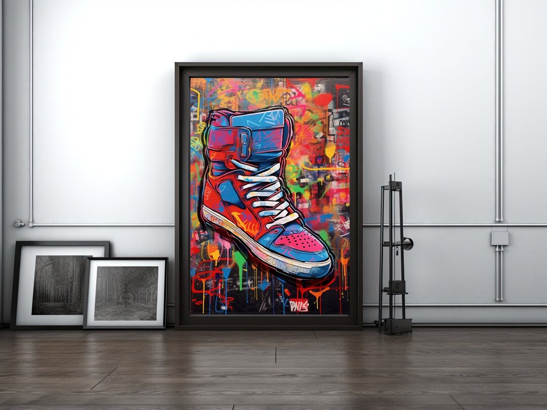 Sneakers Graffiti Wall Art, Digital Download Print, Colorful Shoe Wall ...