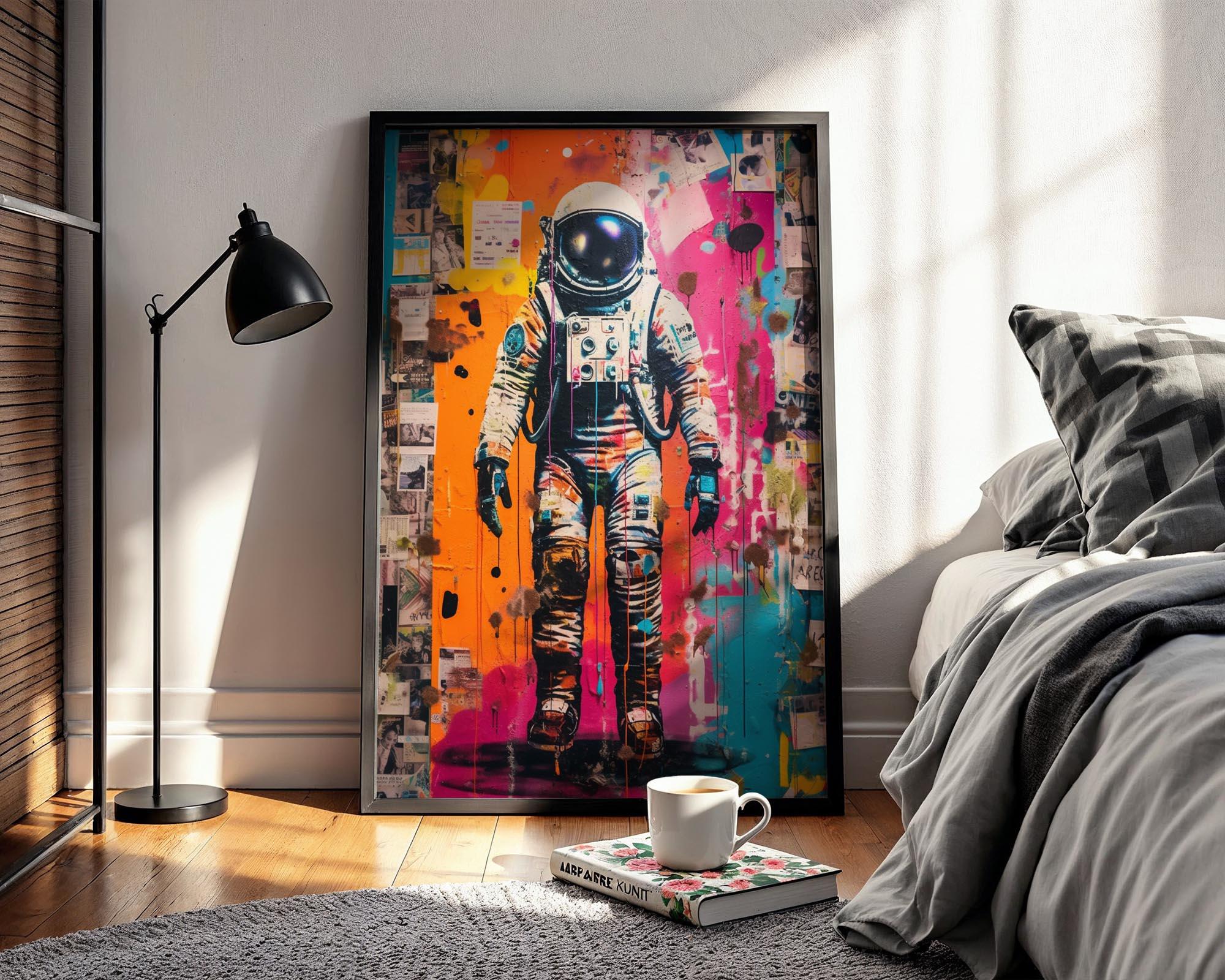 Graffiti Astronaut Art, Space Explorer Digital Print, Spaceman Wall ...